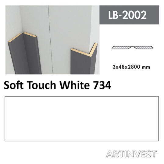 Profil Zidni MDF LB-2002 Soft Touch White (734) 2800x48x3mm | Artinvest ...